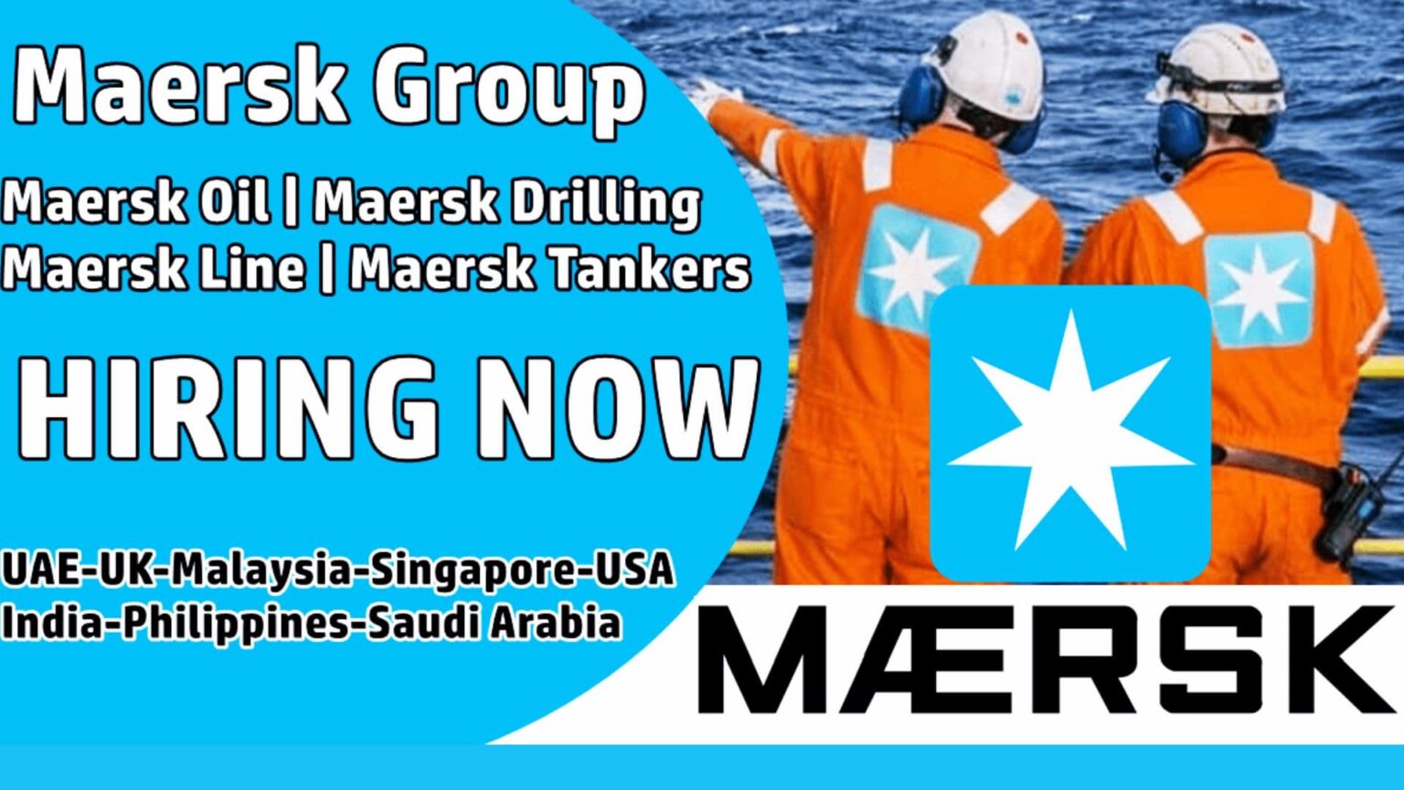 Maersk Jobs Denmark, Malaysia, Singapore, UAE. KSA, USA